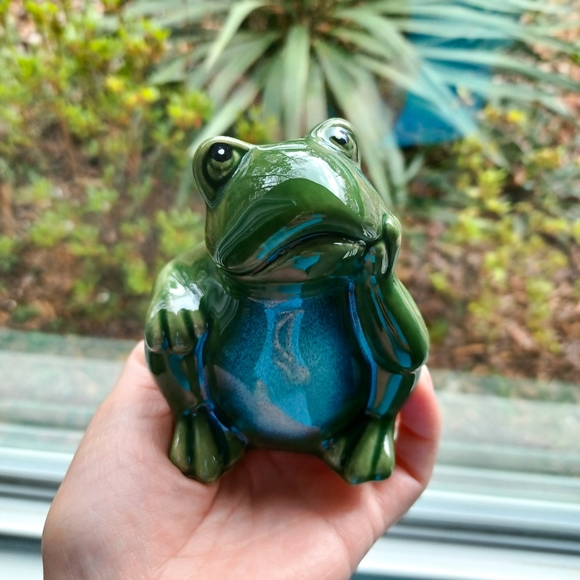 Accents | Midcentury Ceramic Thinking Frog Figurine | Poshmark